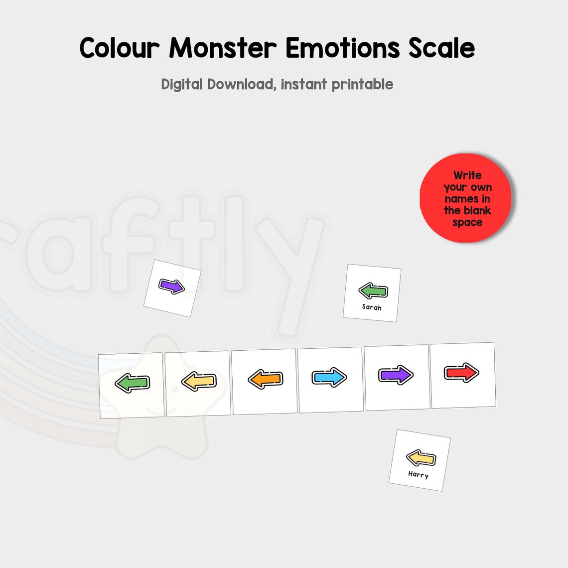 Kids Feelings Colour Scale, the Colour Monster Emotions, Digital ...
