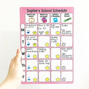 Childrens School Routine Chart - School Schedule Board - Morning ...