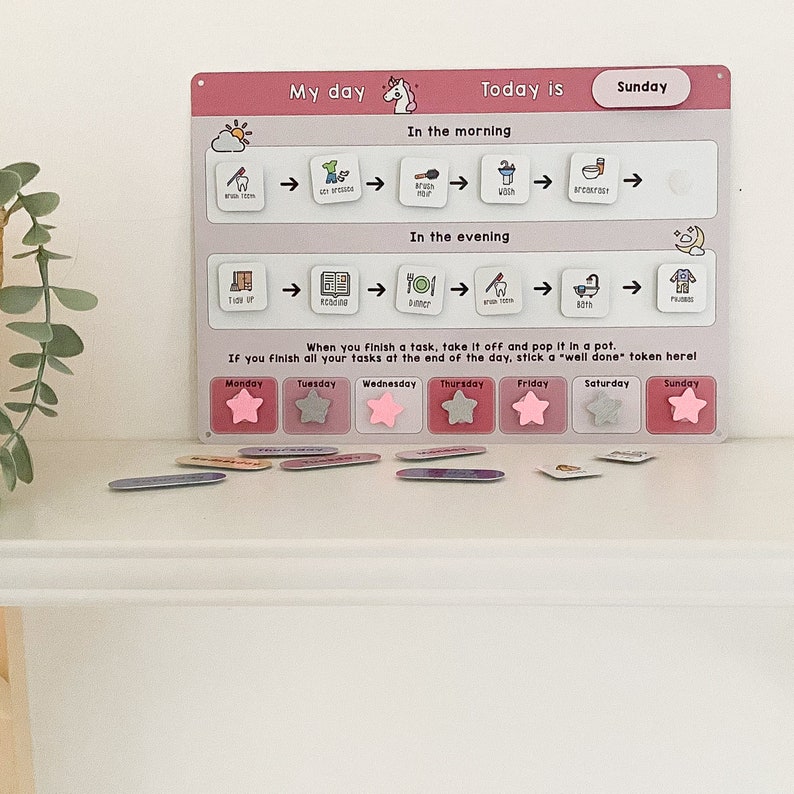 Personalised Childrens Routine Chart Morning Routine Evening - Etsy