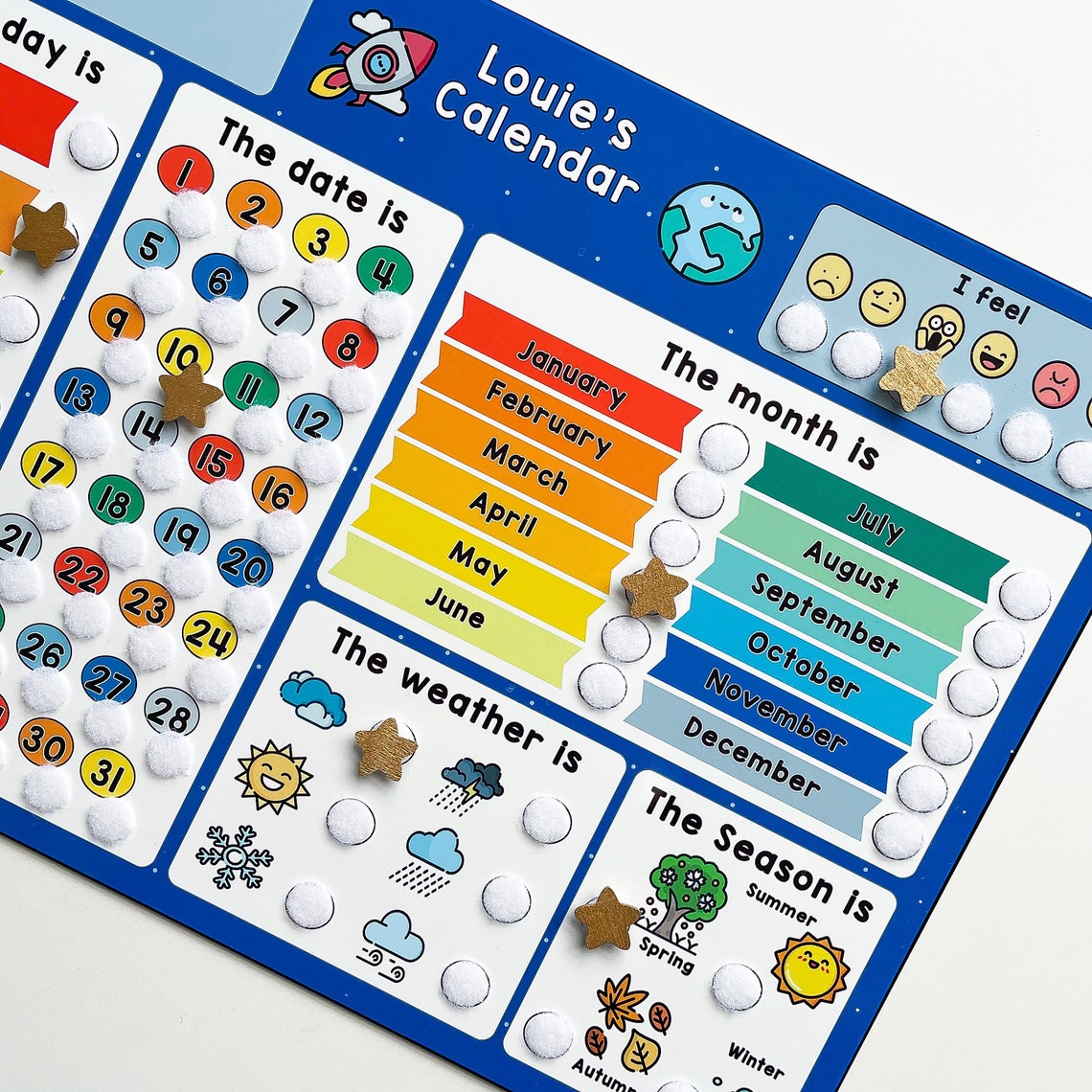 Childrens Calendar Kids Calendar Personalised Space Reward - Etsy