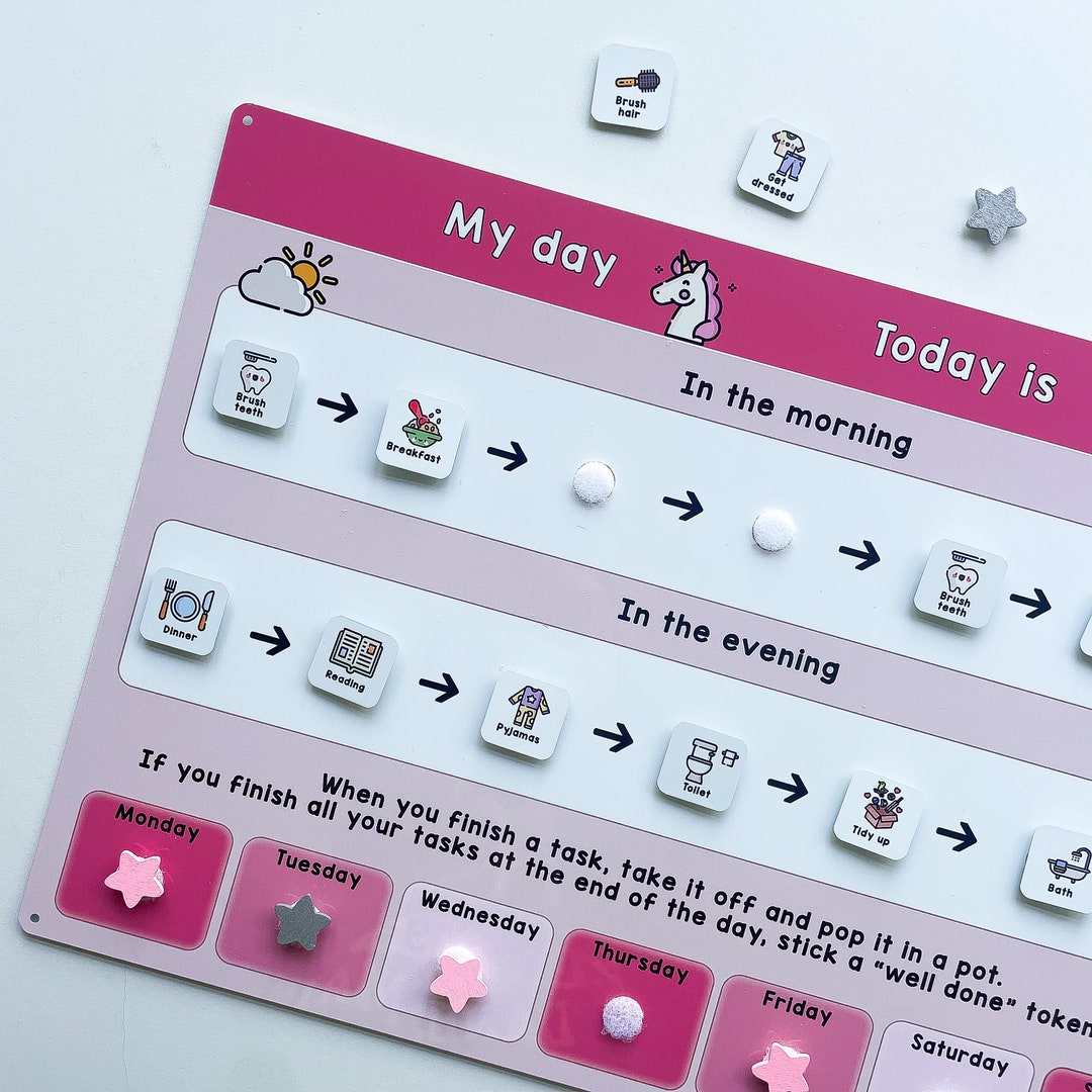 Personalised Childrens Routine Chart, Morning Routine, Evening Routine ...
