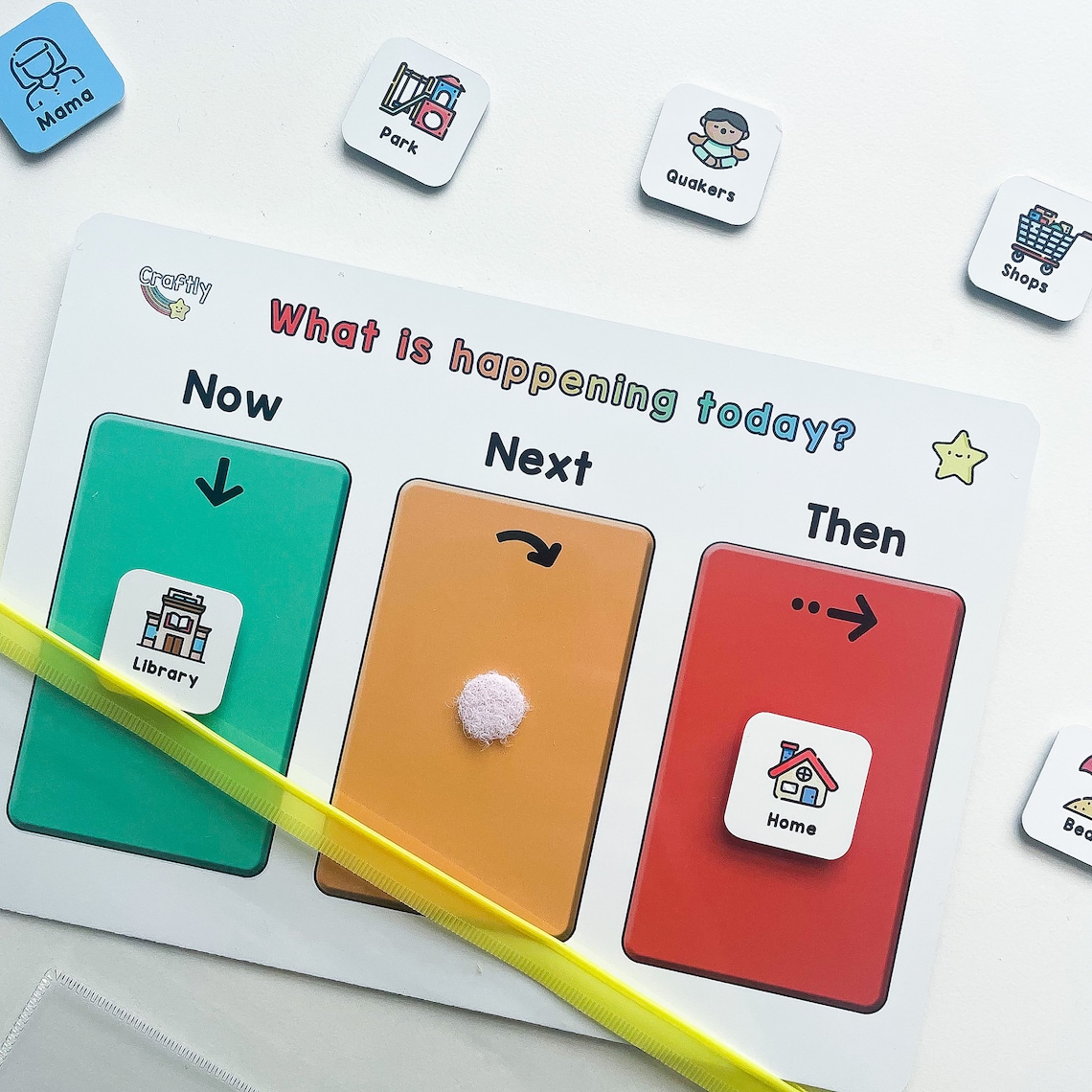 Now NEXT Then Visual Timetable Board for Children, Kids Daily Routine ...