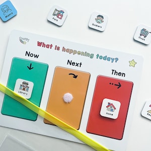 Now NEXT Then Visual Timetable Board for Children, Kids Daily Routine ...