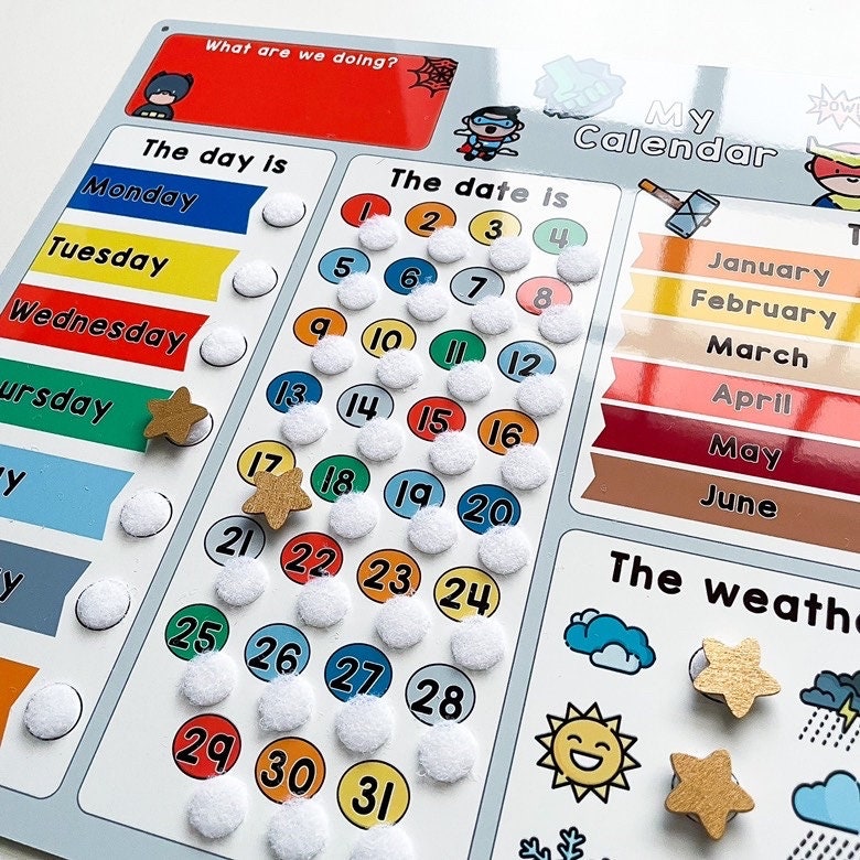 Personalised Boys Superhero Gift Childrens Calendar - Etsy UK