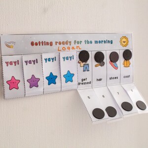 Morning Routine Flip Chart for Children, Visual Timetable for Kids, ASD ...