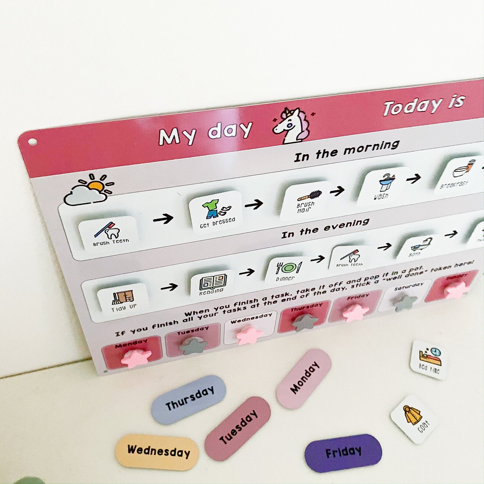 Personalised Childrens Routine Chart Morning Routine Evening | Etsy