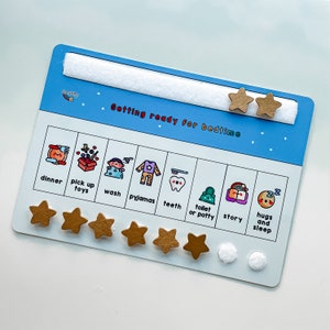 Childrens Bedtime Routine Chart, Visual Timetable for Kids, Getting ...