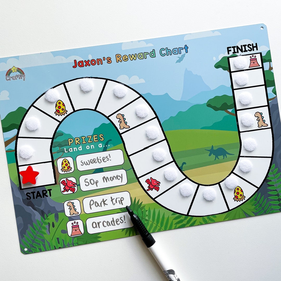 Reward Chart for Boys and Girls, Dinosaur Themed, Chores and ...