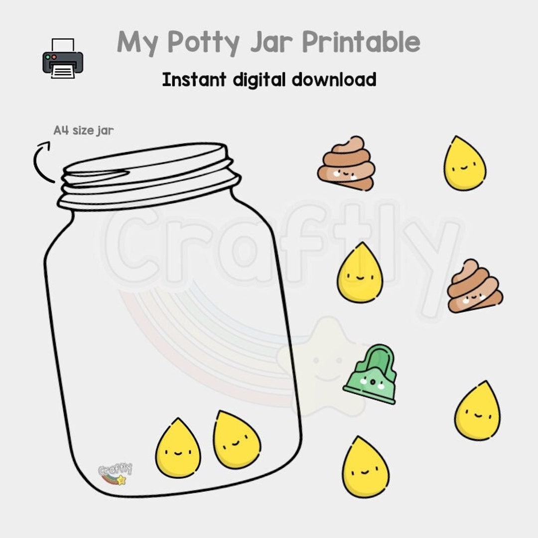 Potty Training Printable Jar, Toddler Toilet Training Chart, Childrens ...