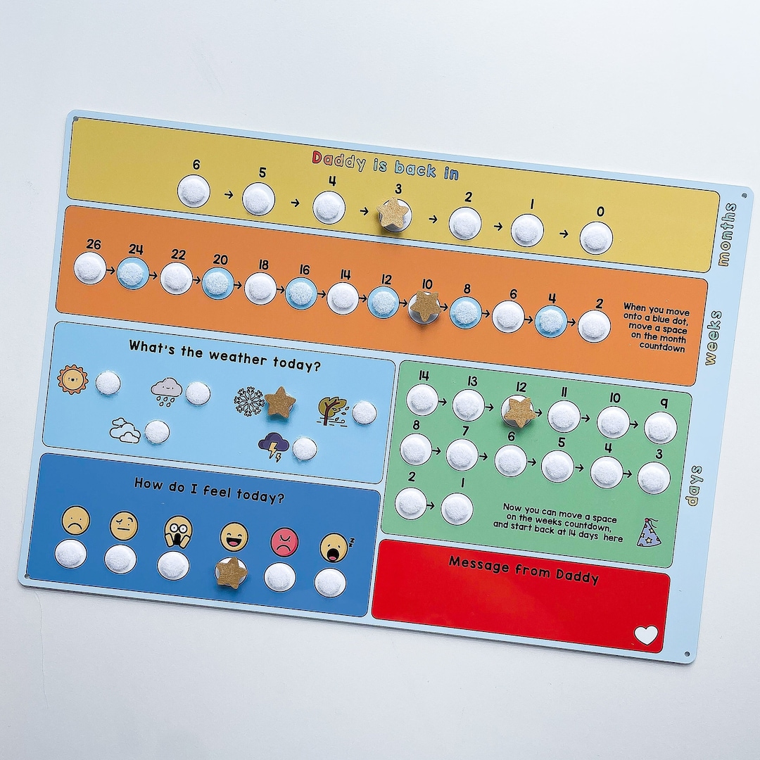 Daddy Countdown for Kids, Deployment Family, Military, Childrens Visual ...