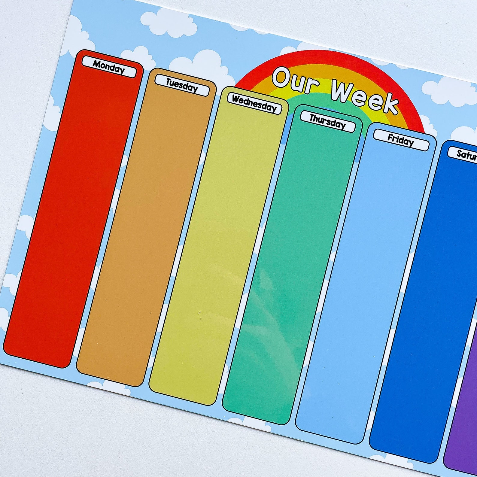 Family Weekly Planner Whiteboard Rainbow Planner Children's Week ...