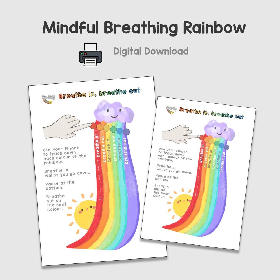 Mindful Breathing Trace Guide for Kids, Deep Breathing Exercise ...