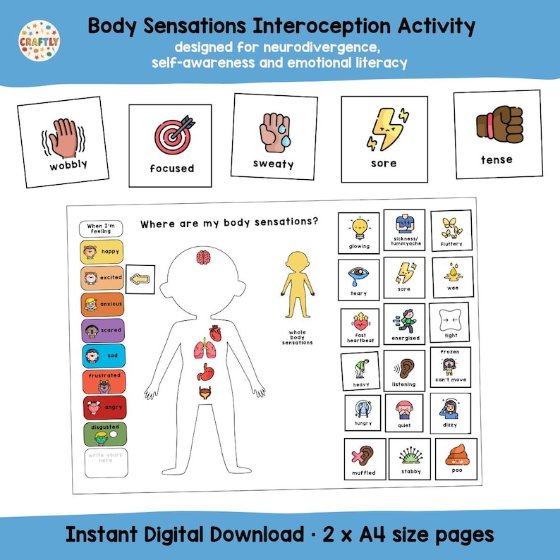 Emotions and Sensations Emotions Activity for Kids - Mindfulness for ...