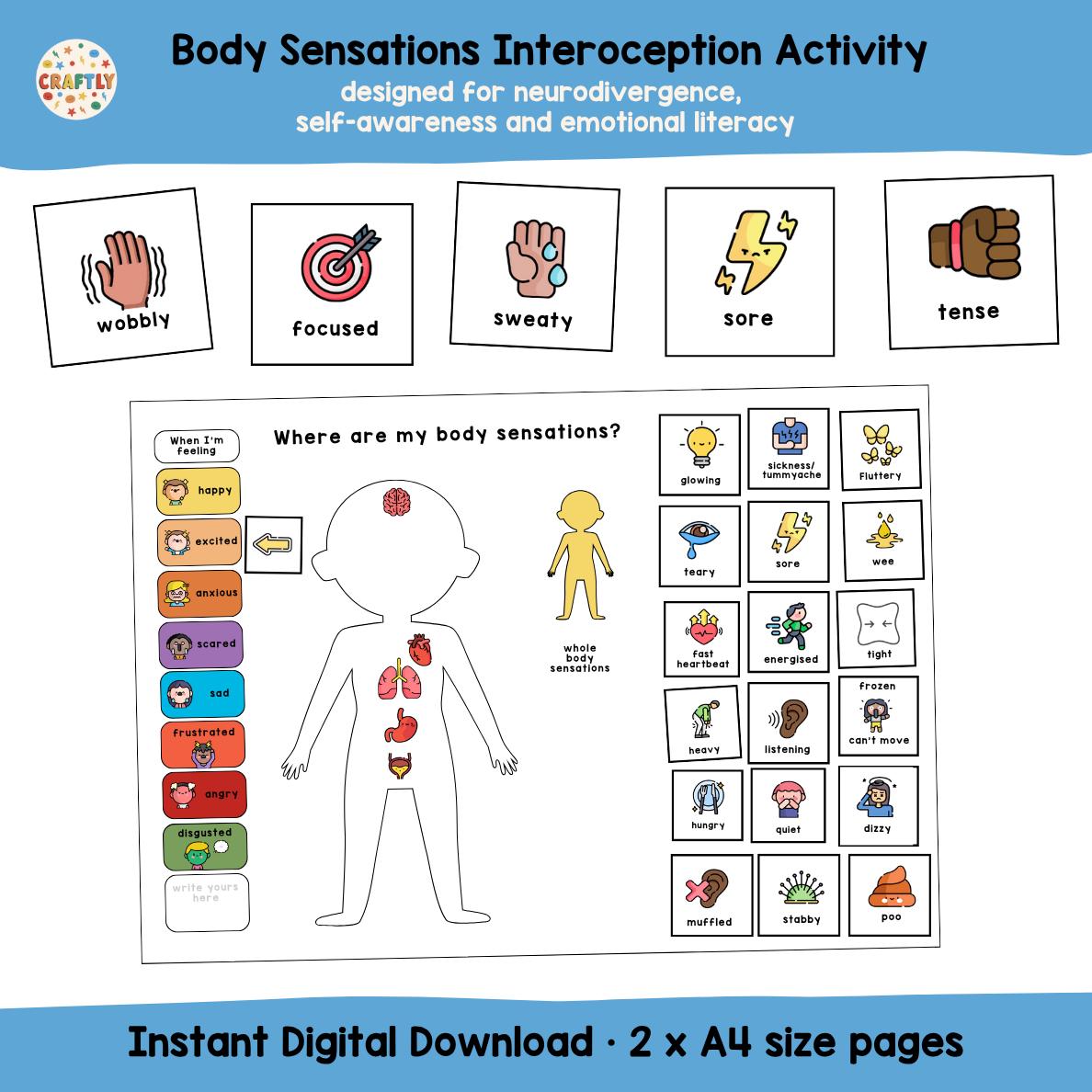 Body Sensations Activity – Visual Interoception Tool (digital Download ...