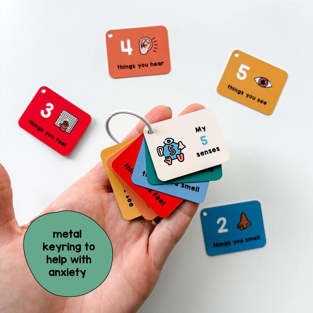 Emotional Regulation Grounding Resource for Kids Anxiety, 5 Senses for ...