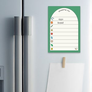 Fridge Shopping List for the Kitchen, Reminders Magnetic Noticeboard ...