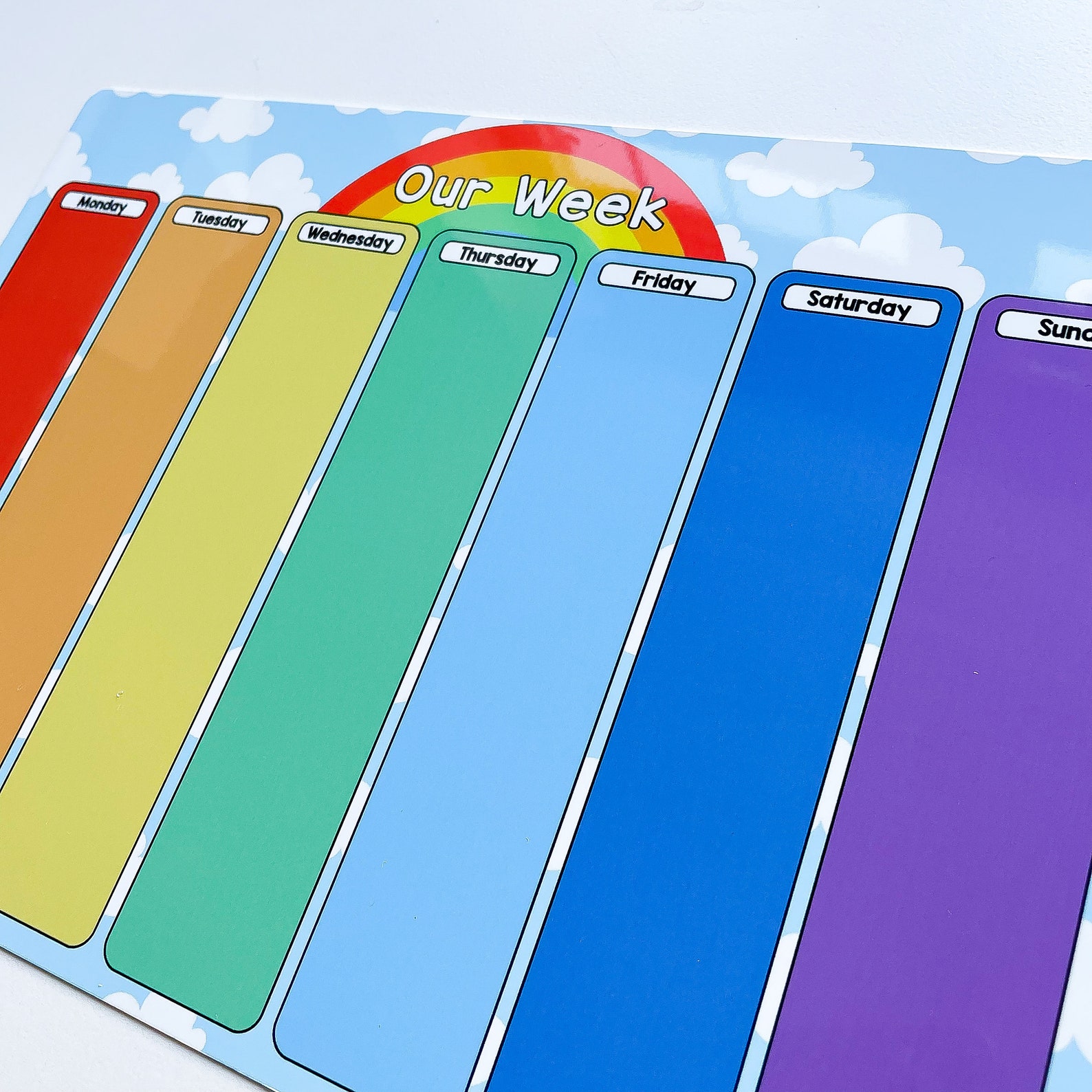 Family Weekly Planner Whiteboard Rainbow Planner Children's Week ...