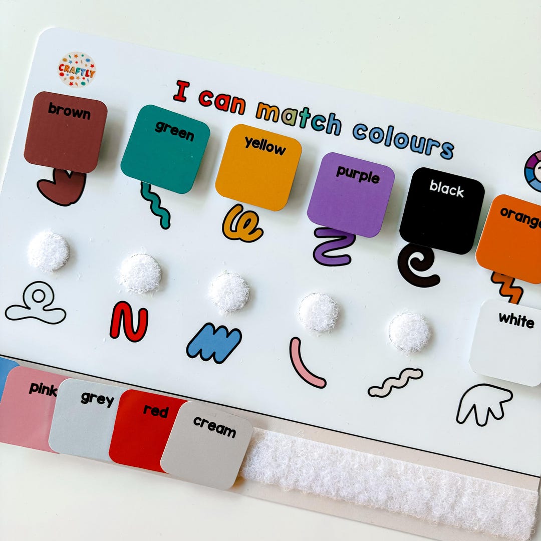 Color Matching Busy Book: Toddler Learning Activity, Autism Resource - Etsy