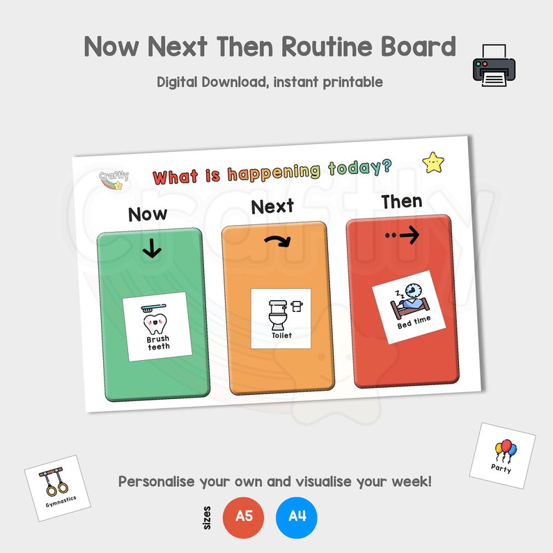 Now, Next, Then Routine Board, Visual Timetable, Teaching Autism ...
