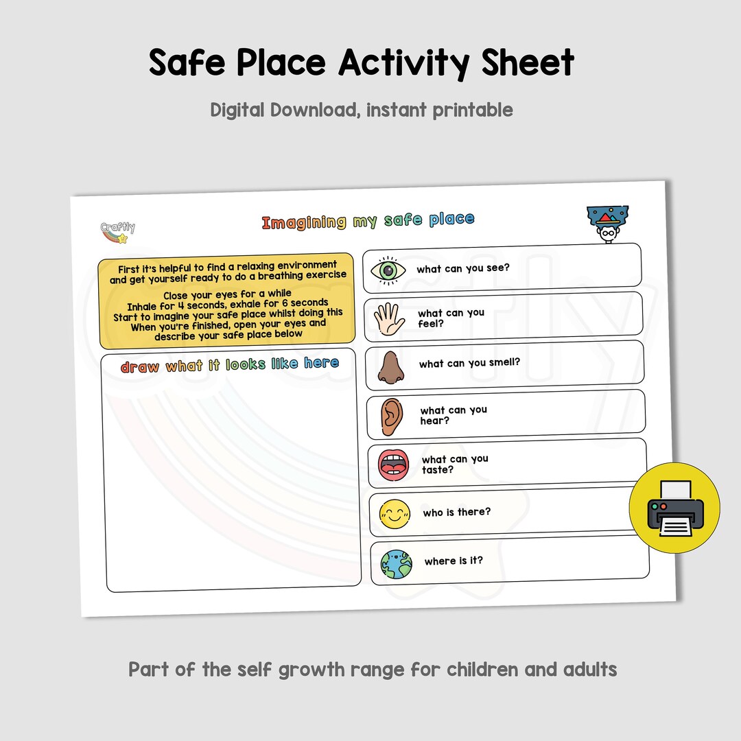 Safe Place Coping Activity for Children and Adults, Therapist Resources ...