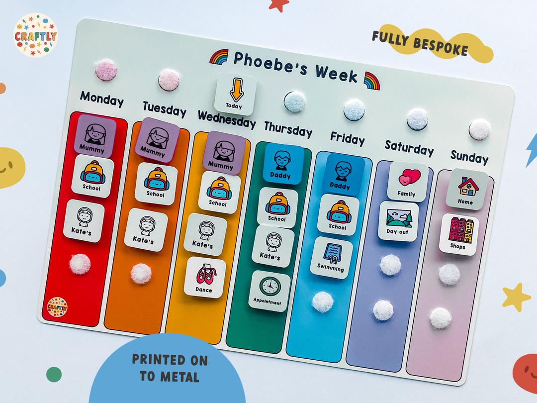 Children's Weekly Planner, Visual Timetable for Kids, Daily Routine ...