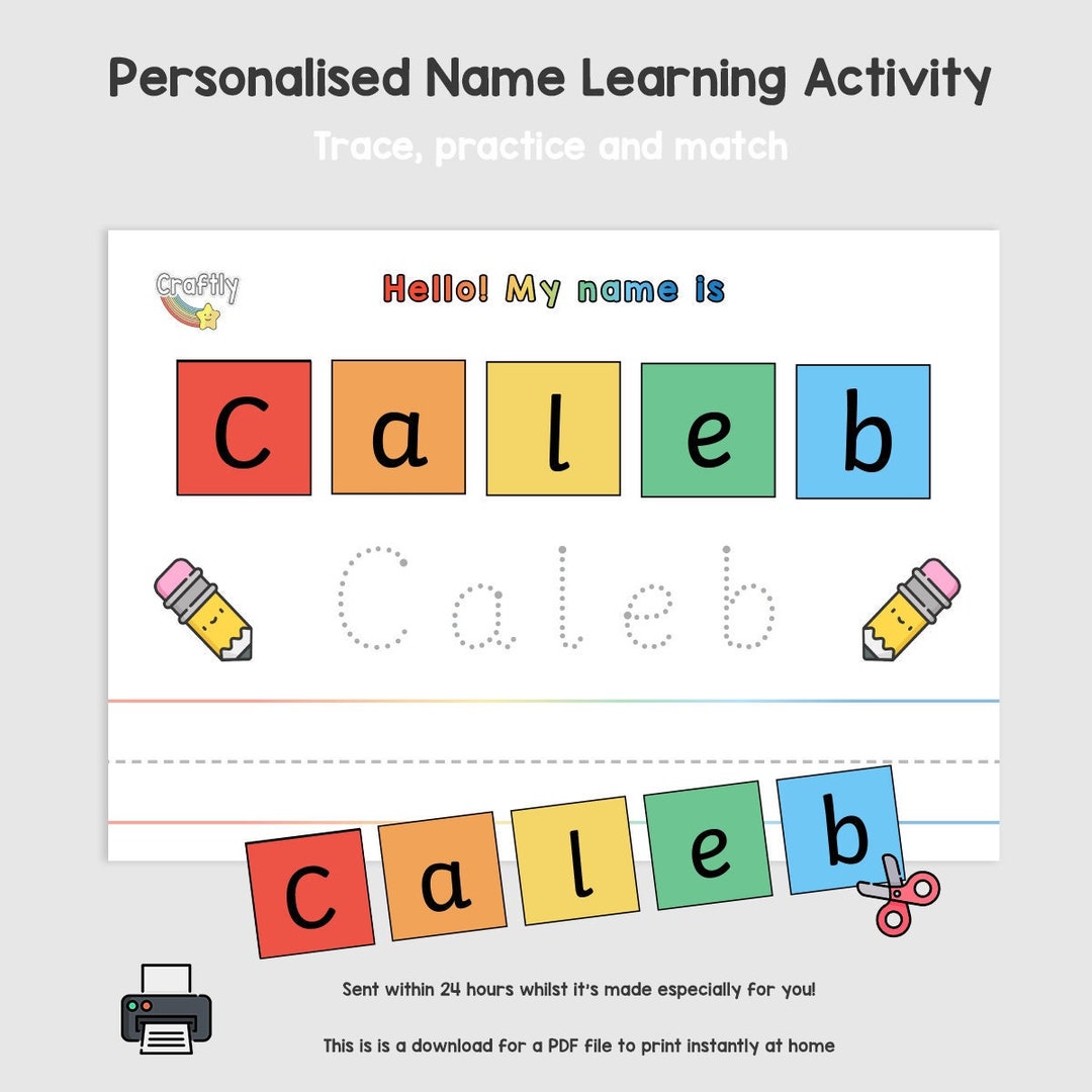 Name Matching Activity, Personalised Name Gift, Digital Download ...