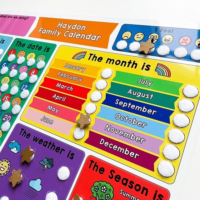 Childrens Calendar Weather Chart Educational Learning - Etsy UK