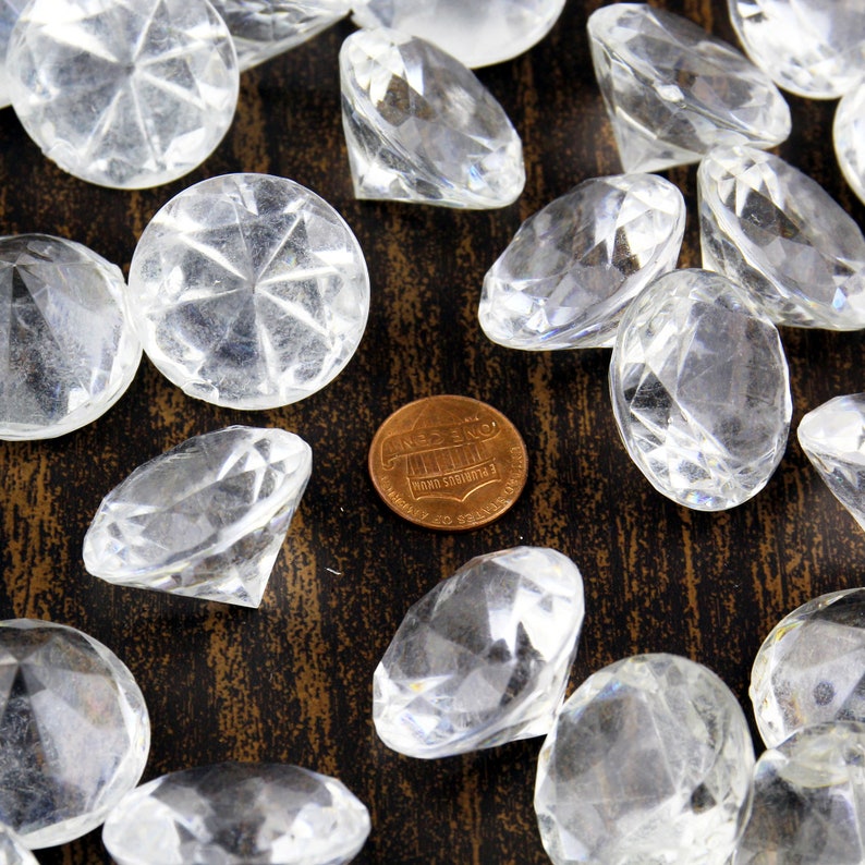 30 mm Clear Acrylic Diamonds Faux Plastic Large Diamonds | Etsy