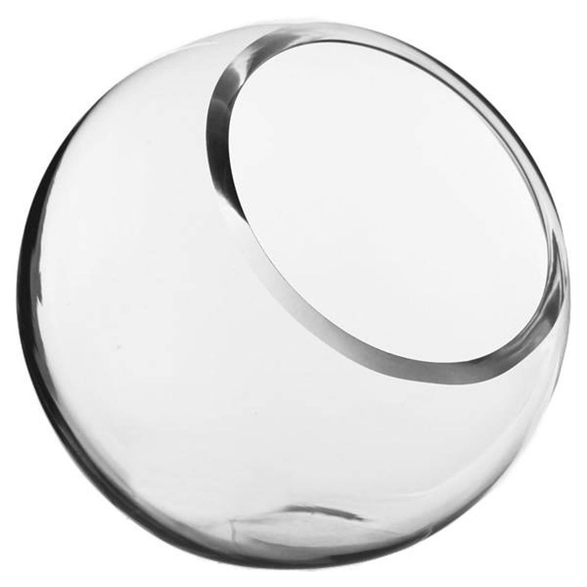 Slant Cut Glass Bowl H-8 10 Half Cut Thick Tilt | Etsy