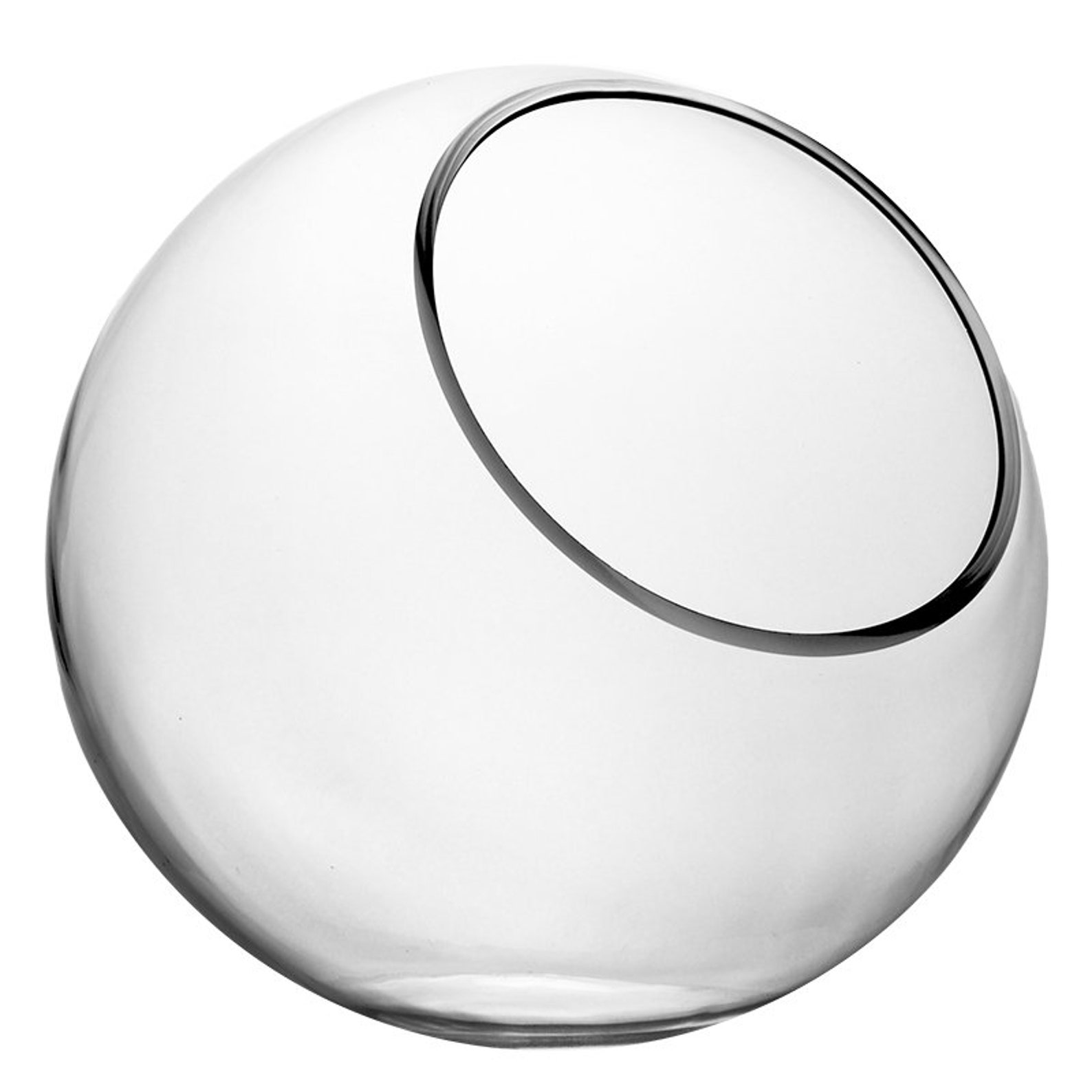 Slant Cut Glass Bowl H-8 10 Half Cut Thick Tilt | Etsy