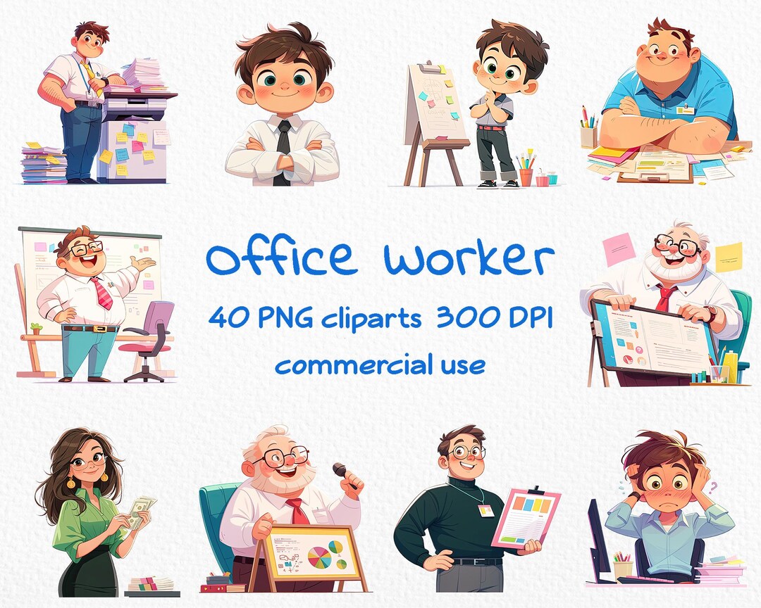 Cute Office Worker 40 PNG Clipart Cut Files Transparent Graphic ...
