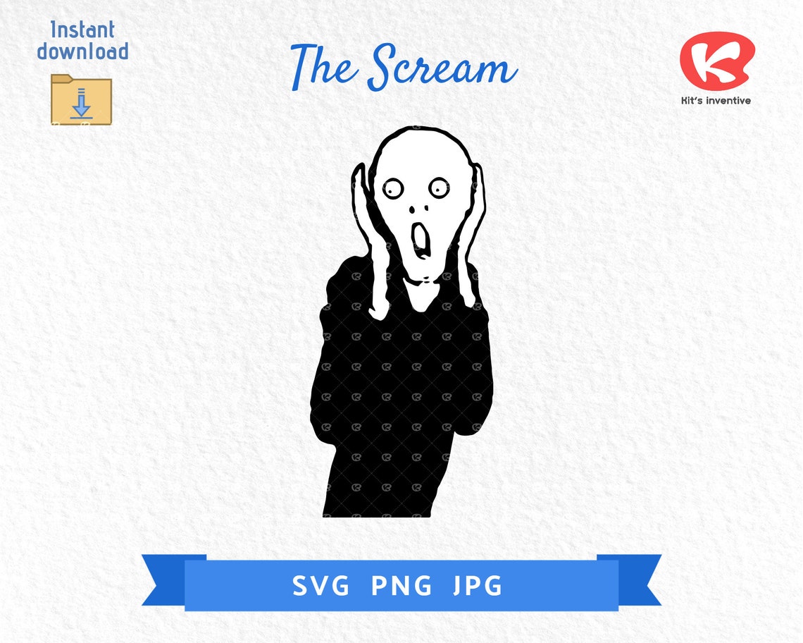 The scream van gogh svg png jpg file clipart vector stencil | Etsy