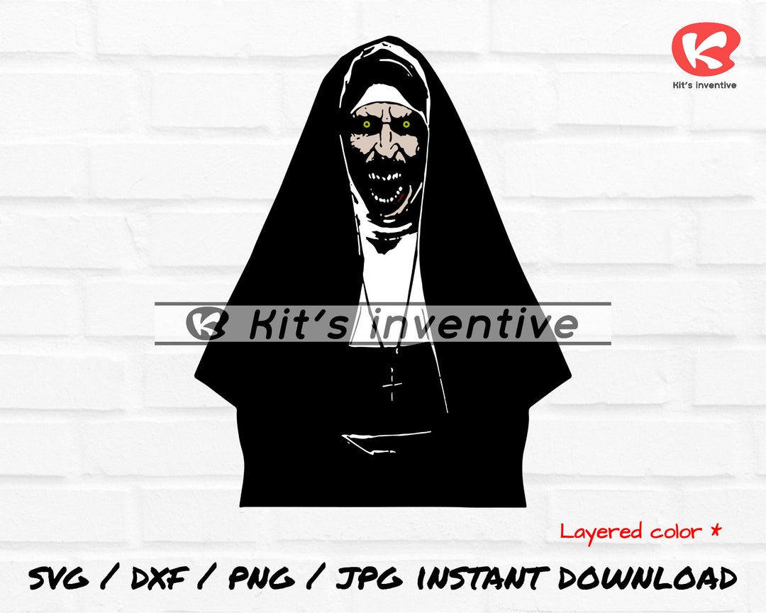 Digital Download Horror Ghost Nun Halloween SVG PNG JPG Clipart Art ...
