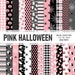 Pink Halloween Digital Paper, Ghost Scrapbook Paper, Pink Spider Paper ...