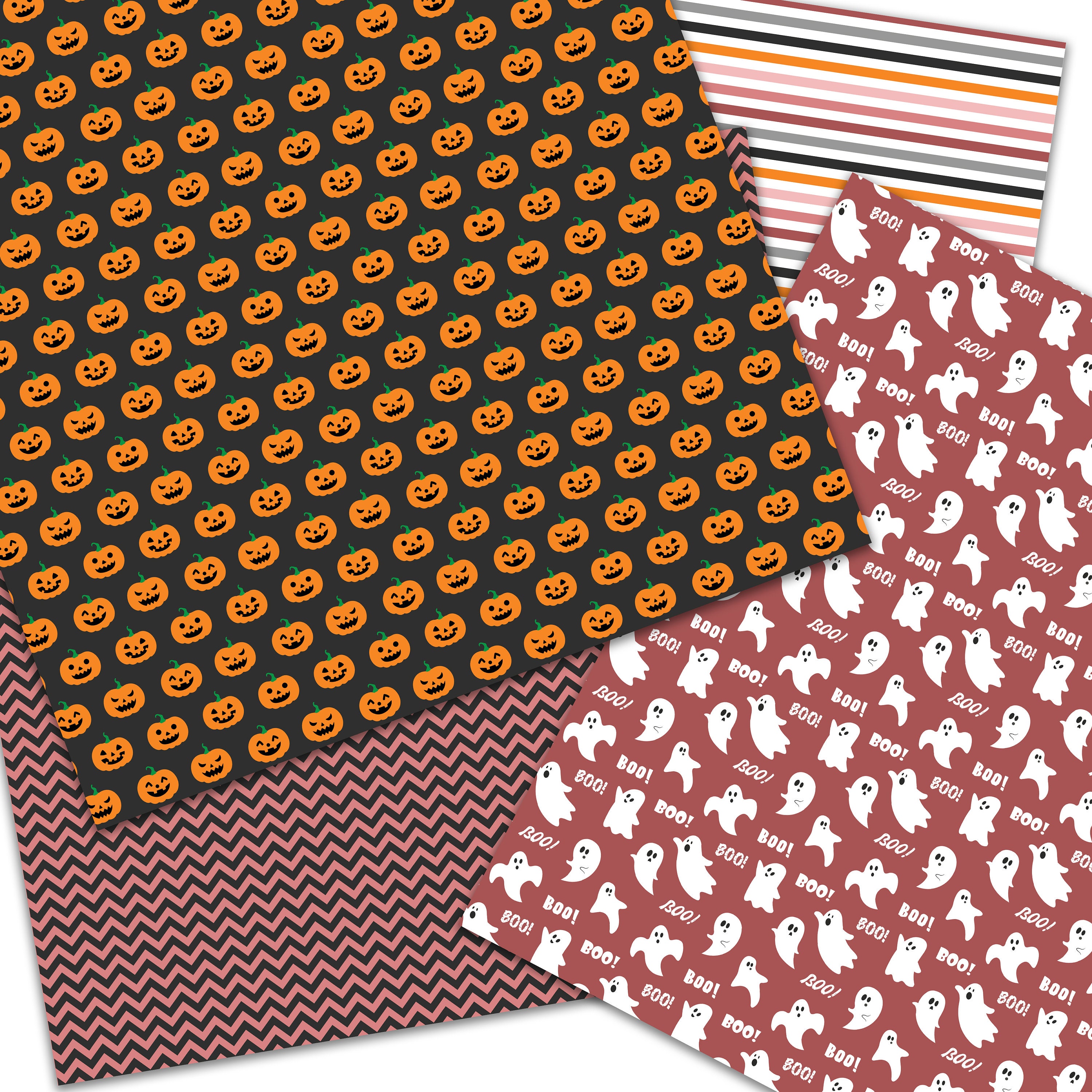 Pink Halloween Digital Paper, Ghost Scrapbook Paper, Spider Paper ...