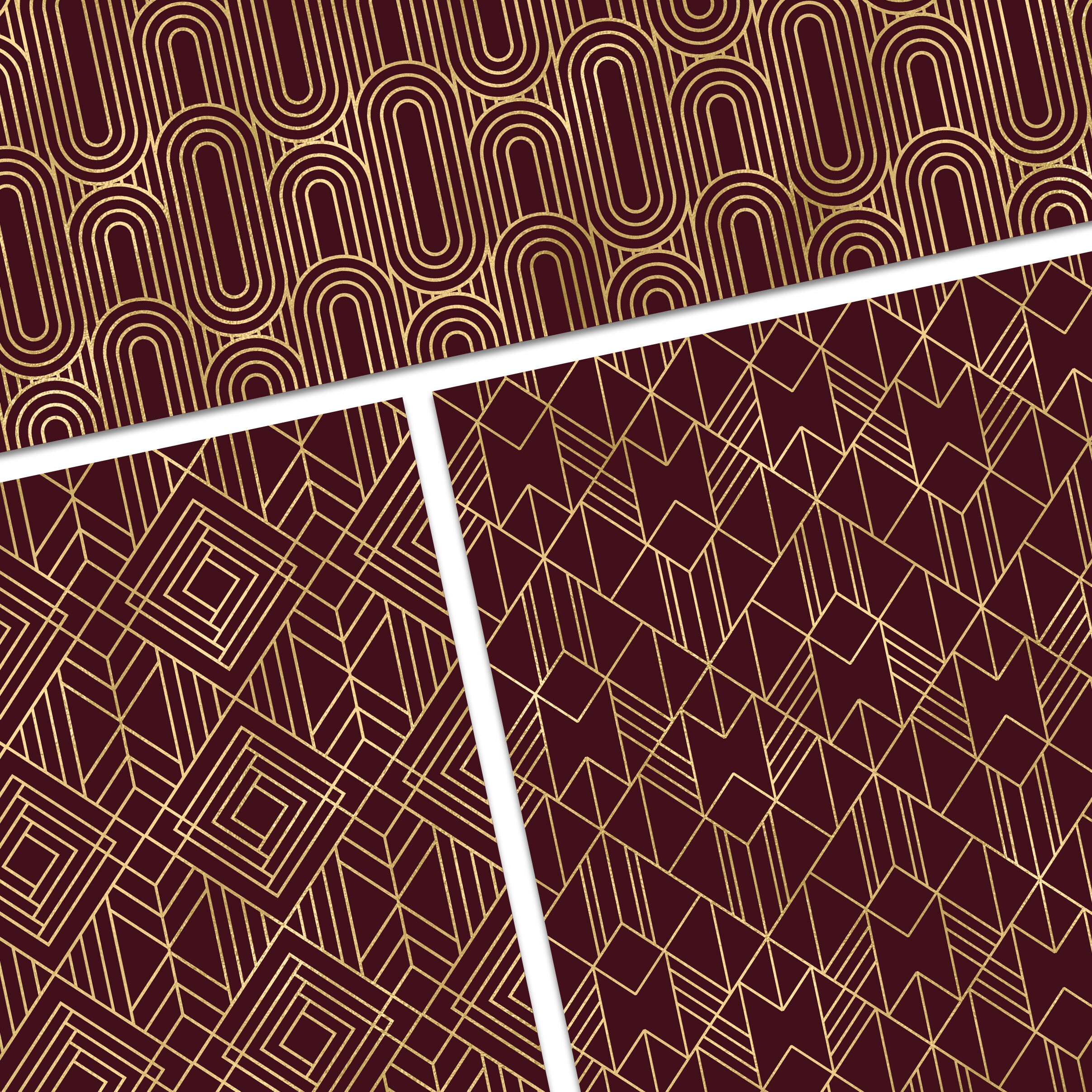 Art Deco Digital Paper, Scrapbook Paper Pack, Retro Art Deco Patterns ...