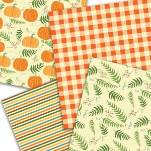 Fall Digital Paper Autumn Scrapbook Paper Pumpkin Background - Etsy
