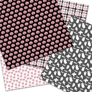 Pink Halloween Digital Paper, Ghost Scrapbook Paper, Pink Spider Paper ...