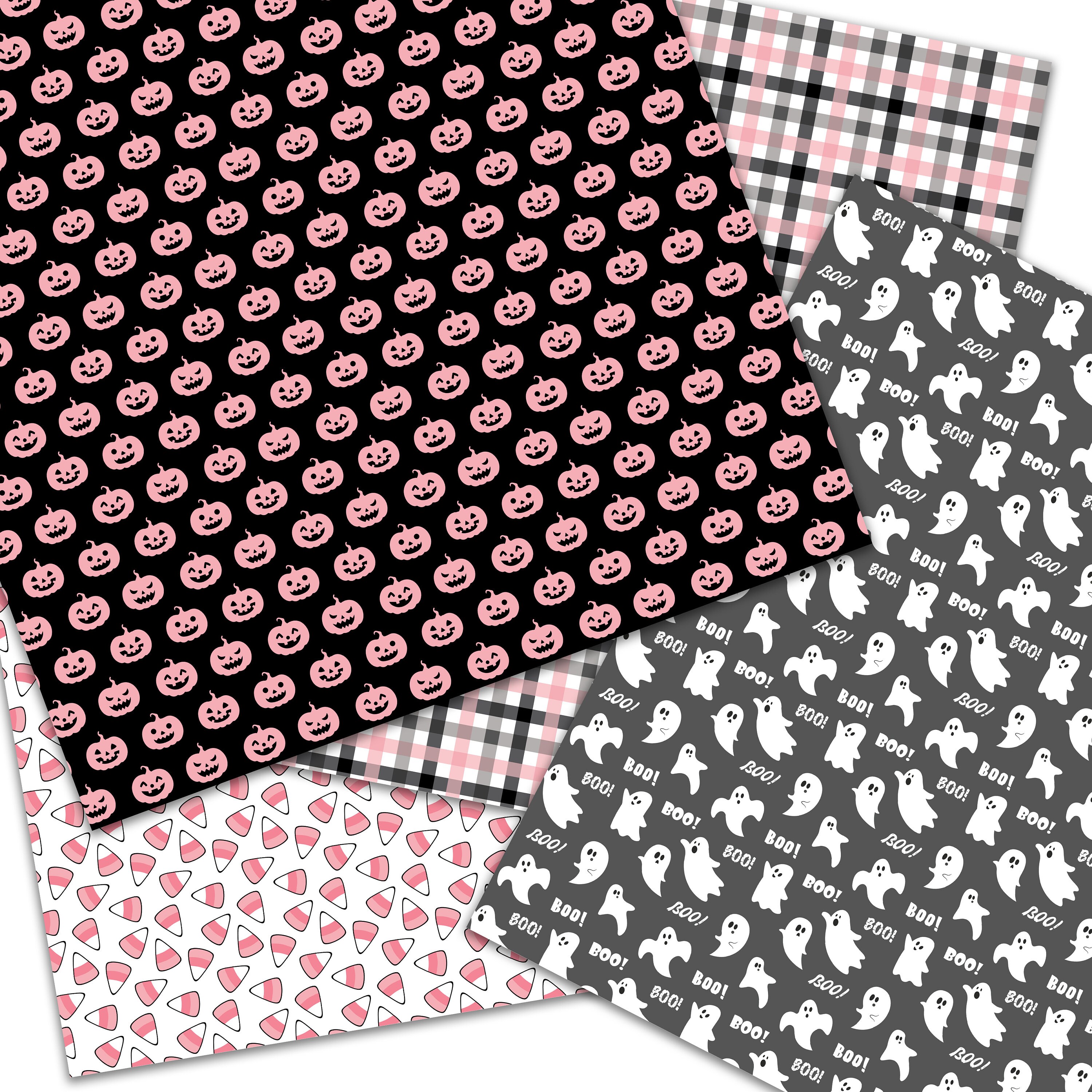 Pink Halloween Digital Paper, Ghost Scrapbook Paper, Pink Spider Paper ...