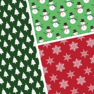 Christmas Digital Paper, Snowman Digital Scrapbook Paper, Snowflake ...