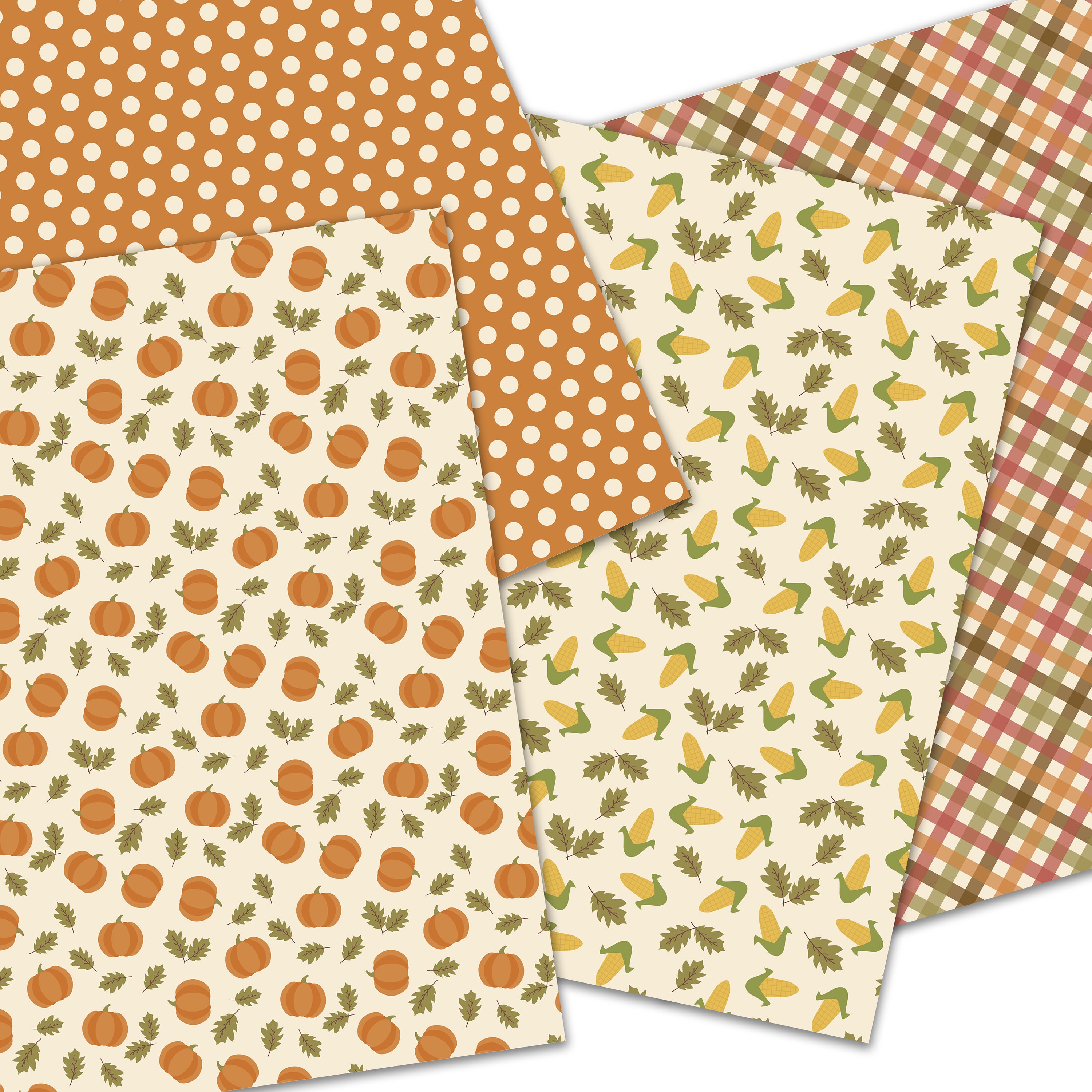 Fall Digital Paper, Scrapbook Paper, Autumn Digital Paper Pack, Pumpkin ...