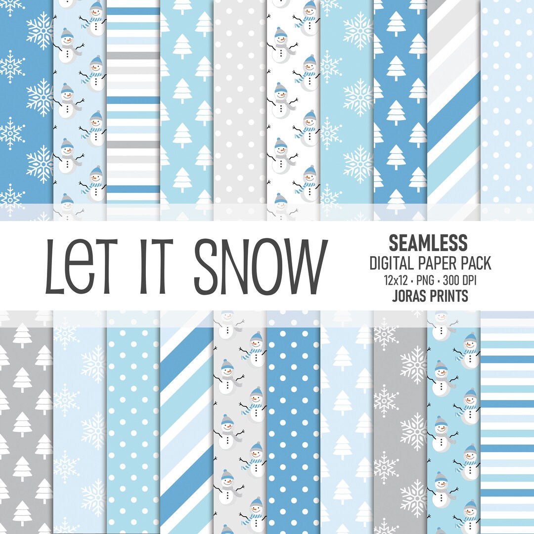 Snowman Digital Paper Christmas Digital Scrapbook Paper - Etsy
