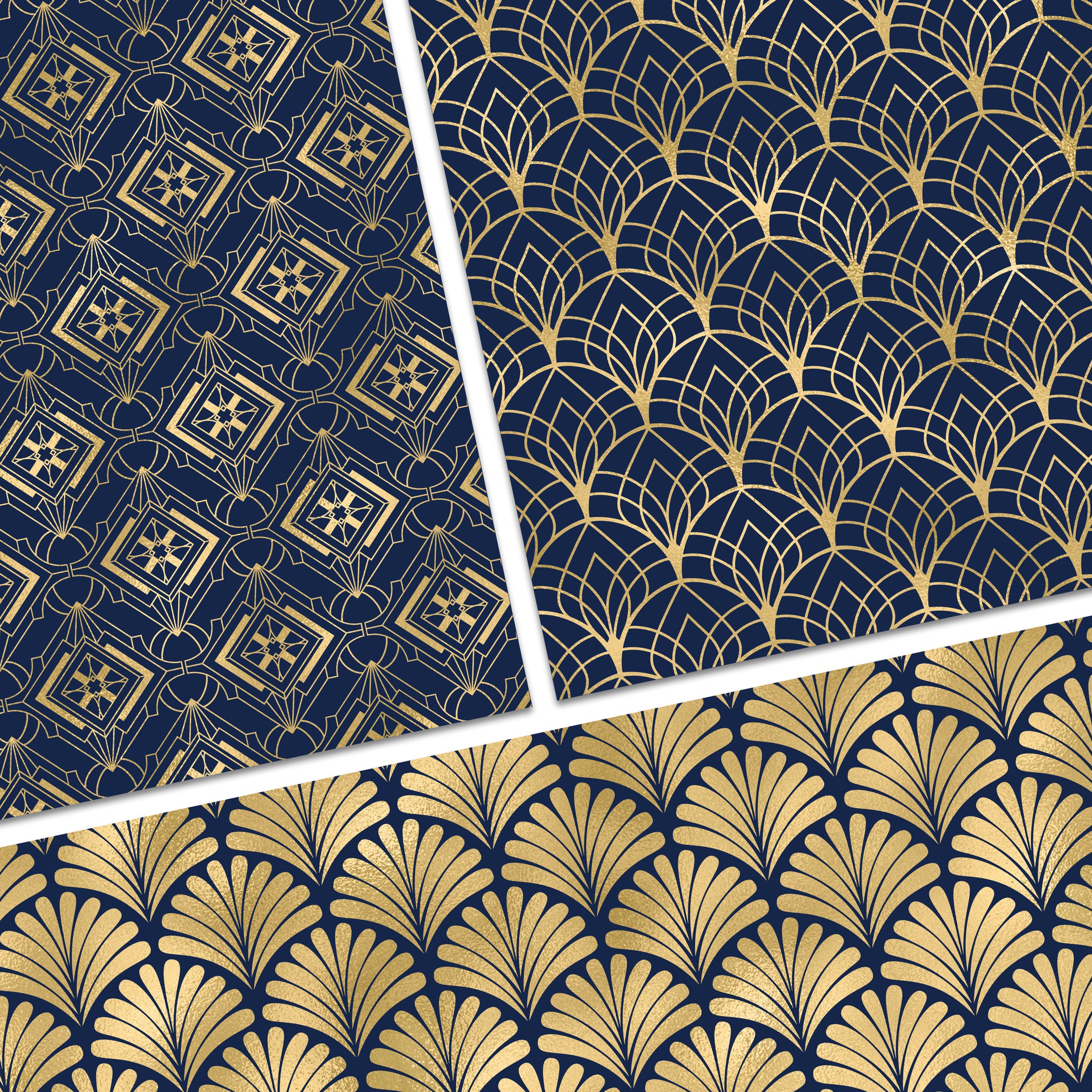 Art Deco Digital Paper Scrapbook Paper Pack Retro Art Deco - Etsy