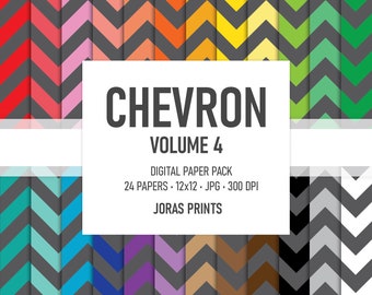 Chevron Digital Scrapbooking Paper Set - Etsy