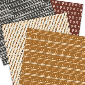 Fall Digital Paper, Boho Scrapbook Paper, Seamless Patterns, Autumn ...