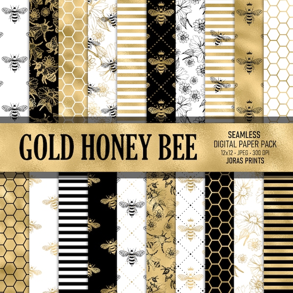 Bee Digital Paper - Etsy