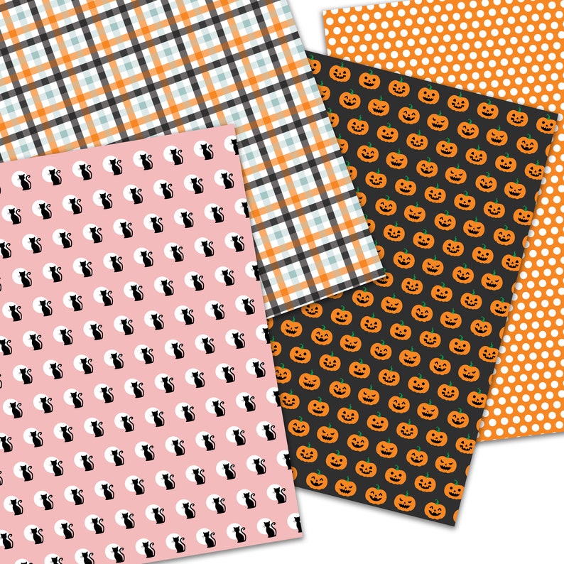 Halloween Digital Paper Pink Halloween Scrapbook Paper Spider Halloween ...