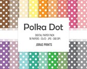 Polka Dot Digital Paper Digital Scrapbooking Paper Digital - Etsy