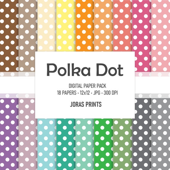 Polka Dot Digital Paper Digital Scrapbooking Paper Digital - Etsy