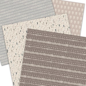 Neutral Boho Digital Paper Doodles Scrapbook Paper Boho Seamless ...